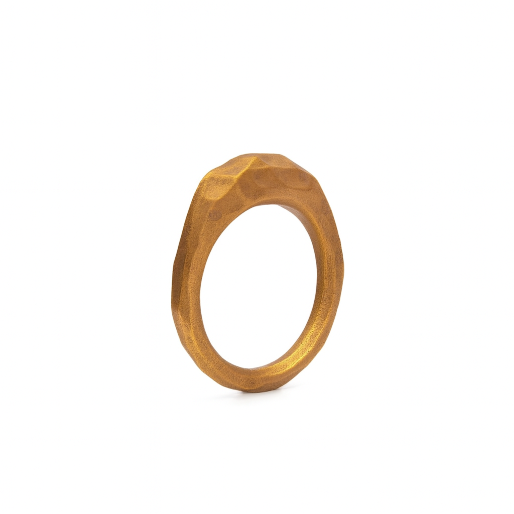 Bronze Carved Elevated Stacking Ring - Handcrafted Artisan Band – Teko ...